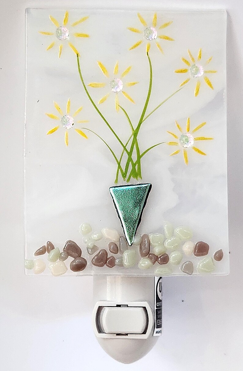1 of a Kind Nightlight, Fused Glass White Nightlight, Unique Home Decor ...