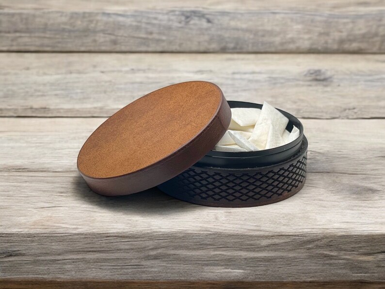 Custom Zyn Can 100% Texas Made From Saddle Leather Personalized Logo ...