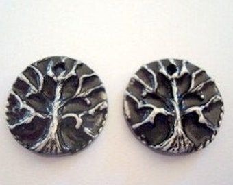 Tree of Life Polymer Clay Beads Turquoise Bronze Handmade - Etsy