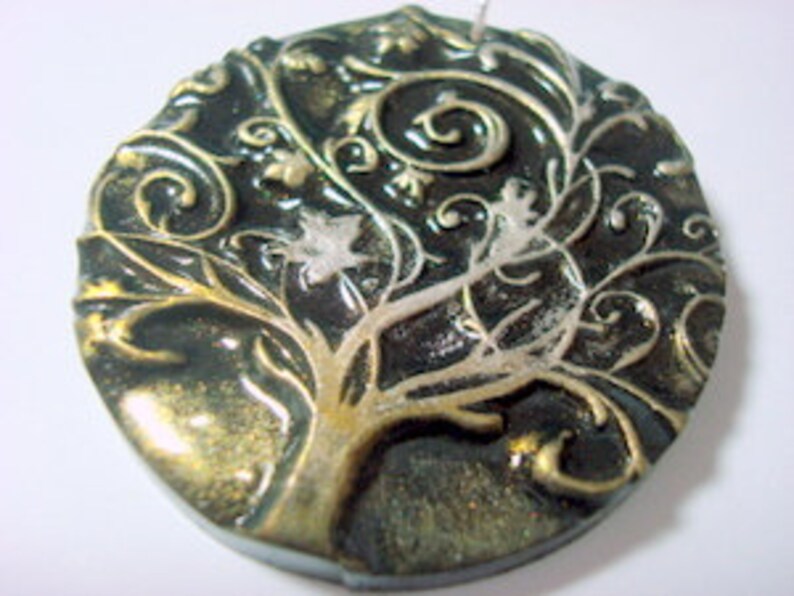 Twirly Tree of Life Handmade Polymer Clay Pendant - Etsy
