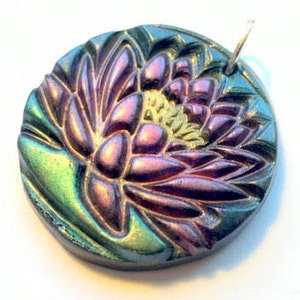Pink Lotus Blossom Handmade Polymer Clay Pendant - Etsy