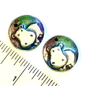 Happy Little Hippo Beads Rainbow Black Handmade Polymer Clay ...