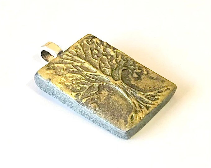 Tree of Life Handmade Polymer Clay Pendant Silver Gold Tree Charm - Etsy