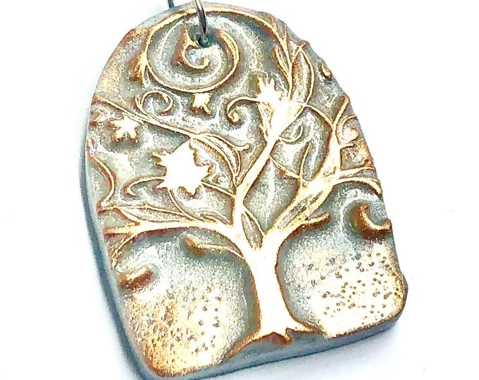 Tree of Life Pendant Silver Bronze Yggdrasil Handmade Polymer Clay ...