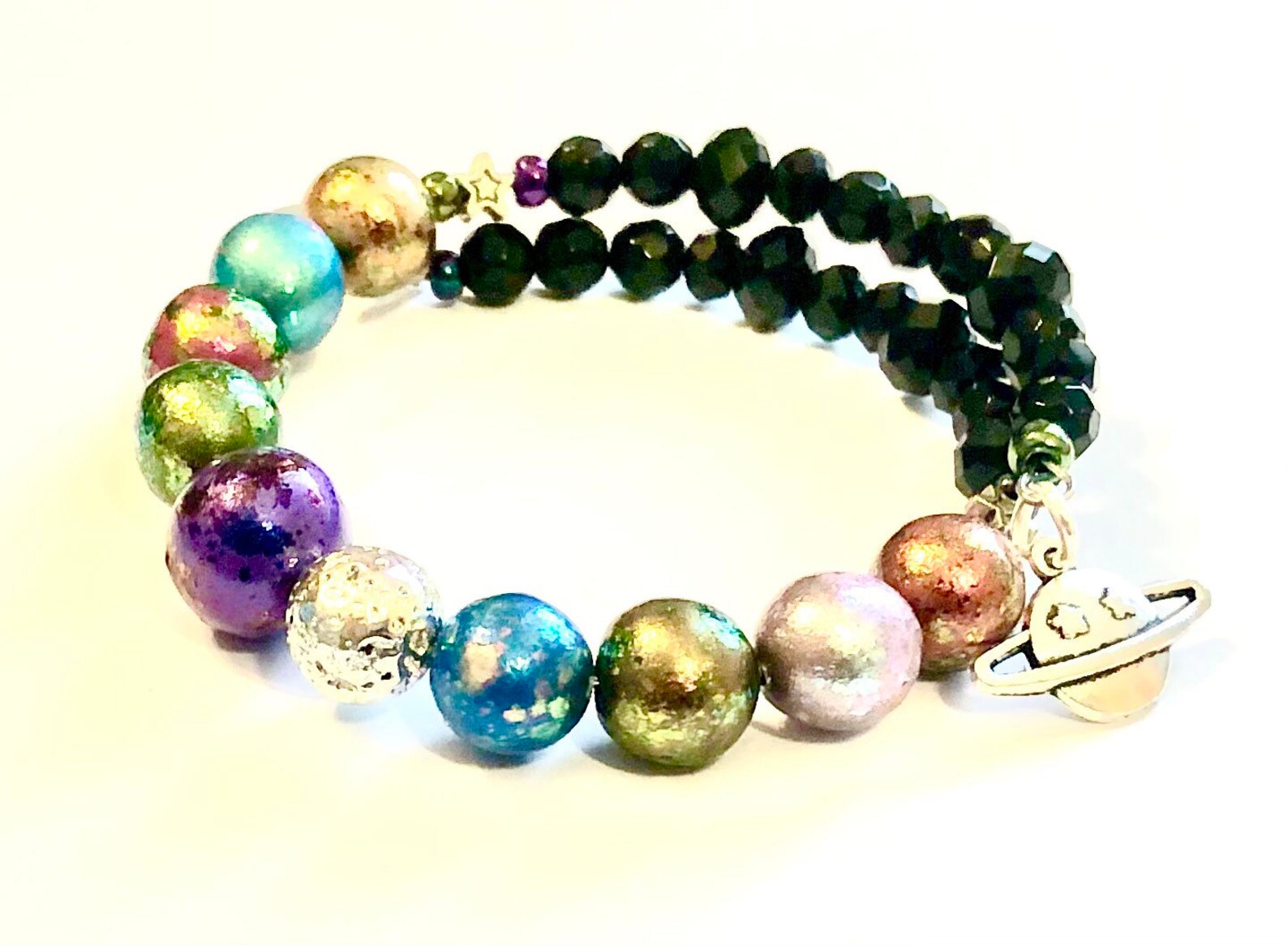 Solar System Wrap Bracelet Memory Wire Space Bracelet - Etsy