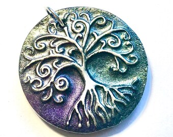 Tree of Life Handmade Artisan OOAK Polymer Clay Pendant - Etsy