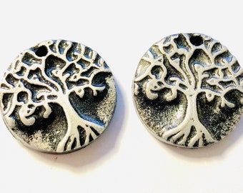 Tree of Life Polymer Clay Beads Turquoise Bronze Handmade - Etsy