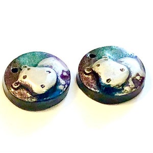 Happy Little Hippo Beads Rainbow Black Handmade Polymer Clay ...