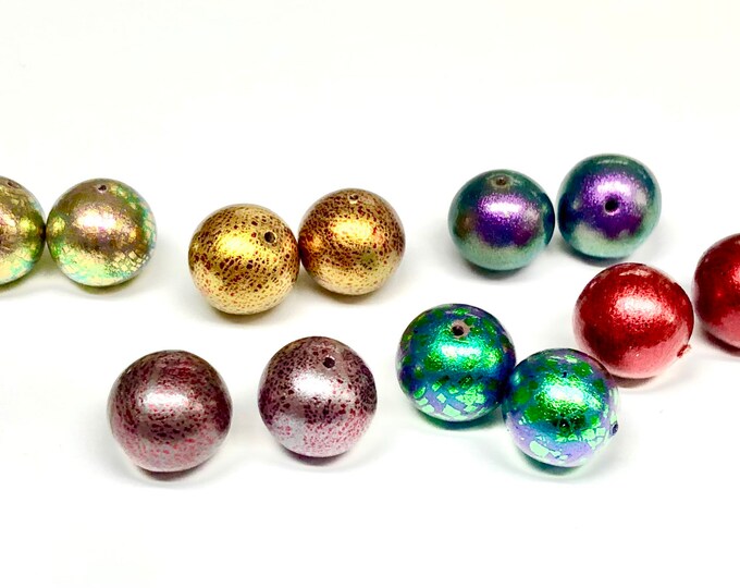 Happy Little Hippo Hexagon Beads Black Silver Handmade Polymer Clay ...