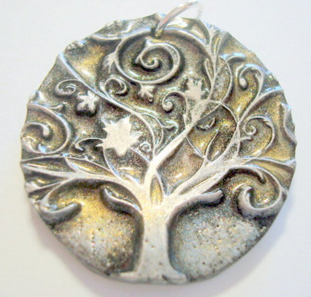Twirly Tree of Life Silver Interference Gold and Black - Etsy
