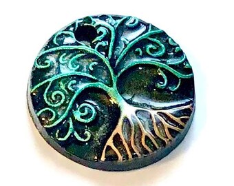Tree of Life Handmade Polymer Clay Pendant - Etsy