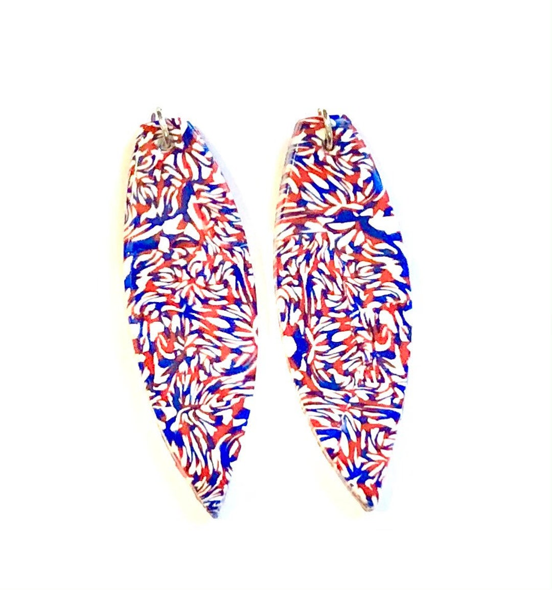 Handmade Polymer Clay Beads Surfboard Dagger Earring Beads Jewelry ...