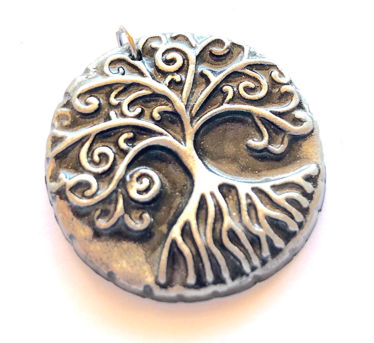 Tree of Life Pendant Handmade Polymer Clay Silver Frost | Etsy