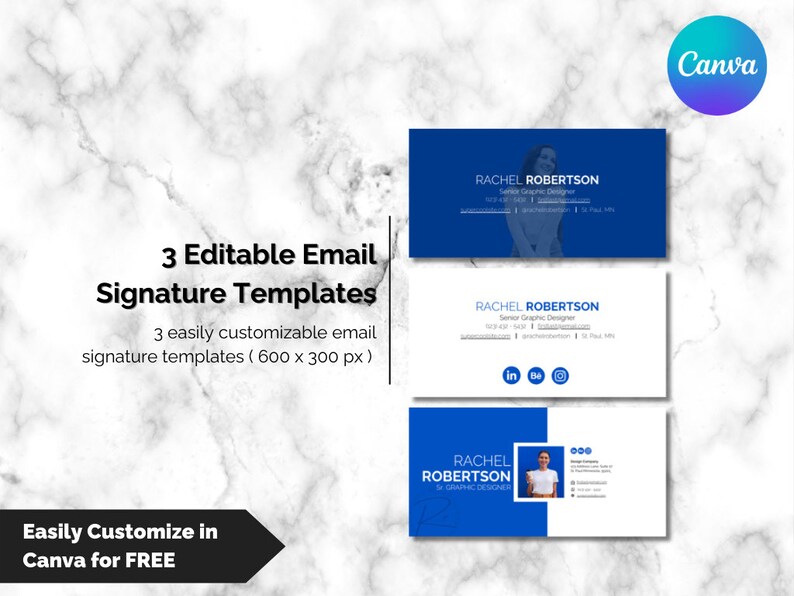 Email Signature Template Bundle Gmail Signature Template Easy-to-use ...