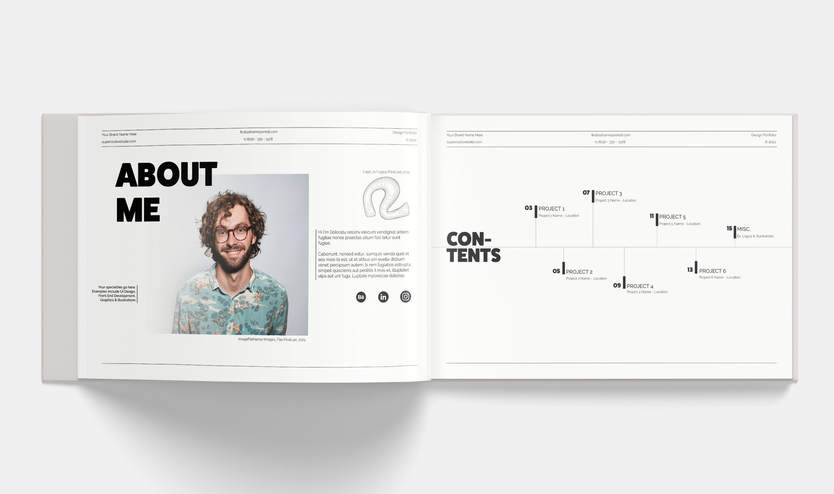 Minimal Portfolio Template | Adobe Indesign | Affinity | Graphic Design ...