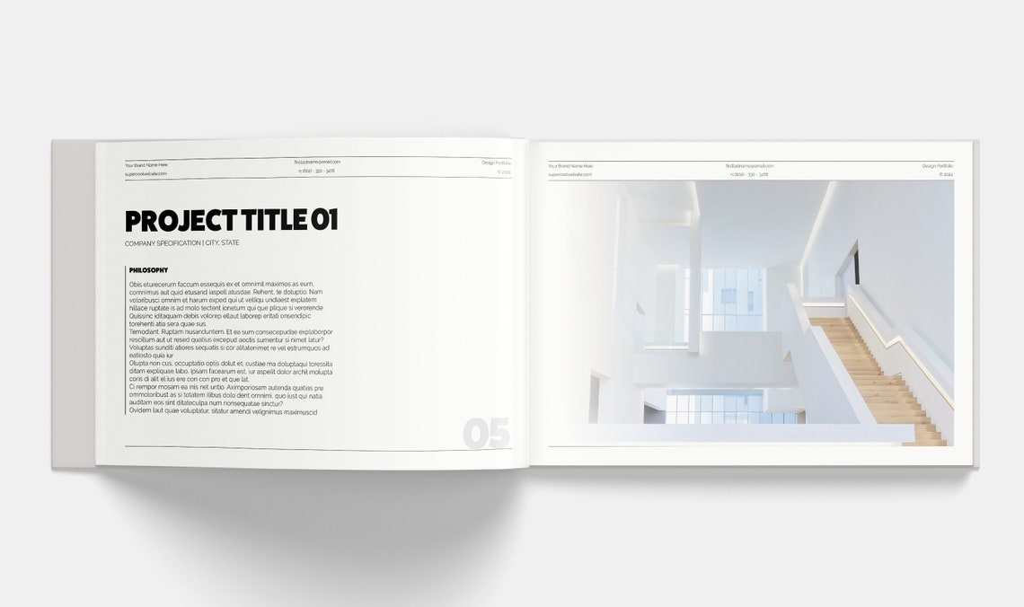 Minimal Portfolio Template | Adobe Indesign | Affinity | Architecture ...