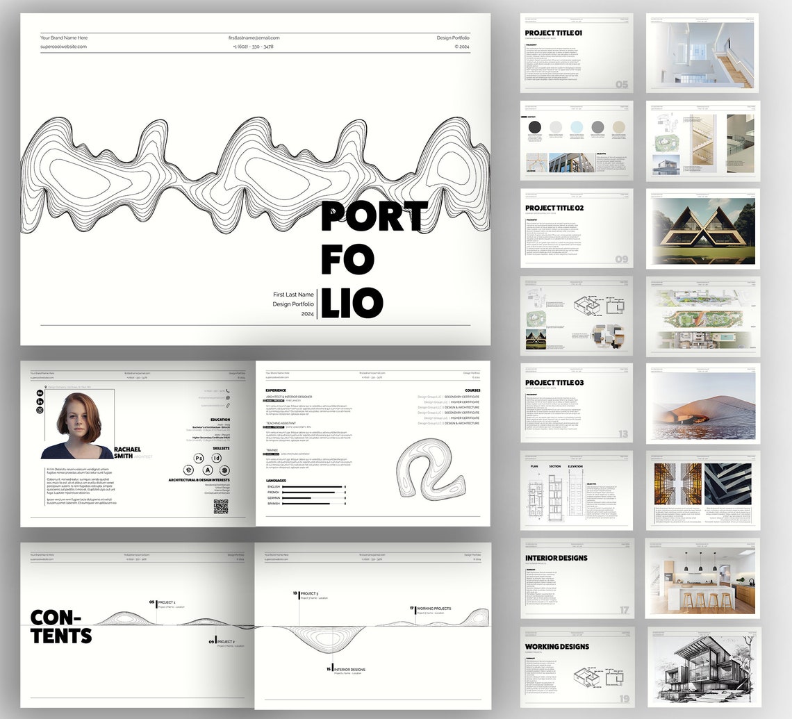 Minimal Portfolio Template | Adobe Indesign | Affinity | Architecture ...