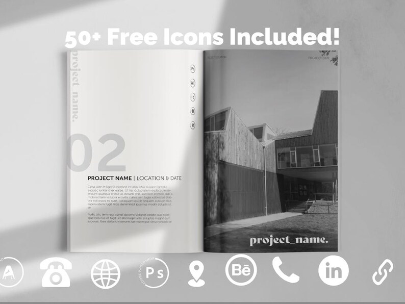 Modern Portfolio Template Adobe Indesign Affinity Architecture ...