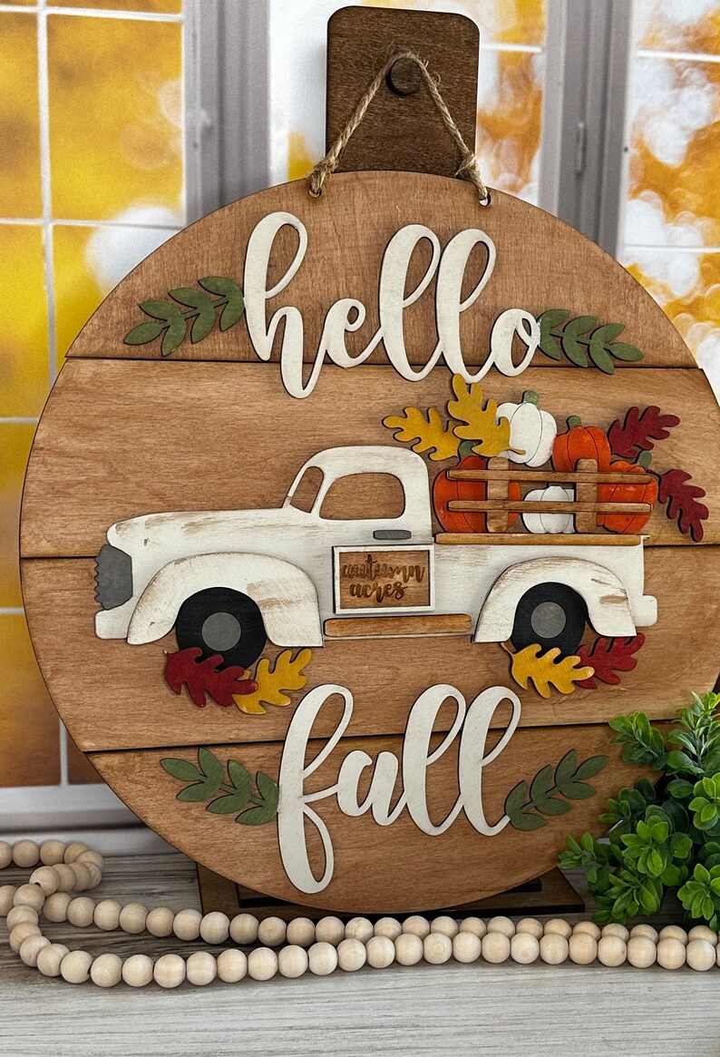 Hello Fall Wall Decor Hand Painted Home Decor - Etsy