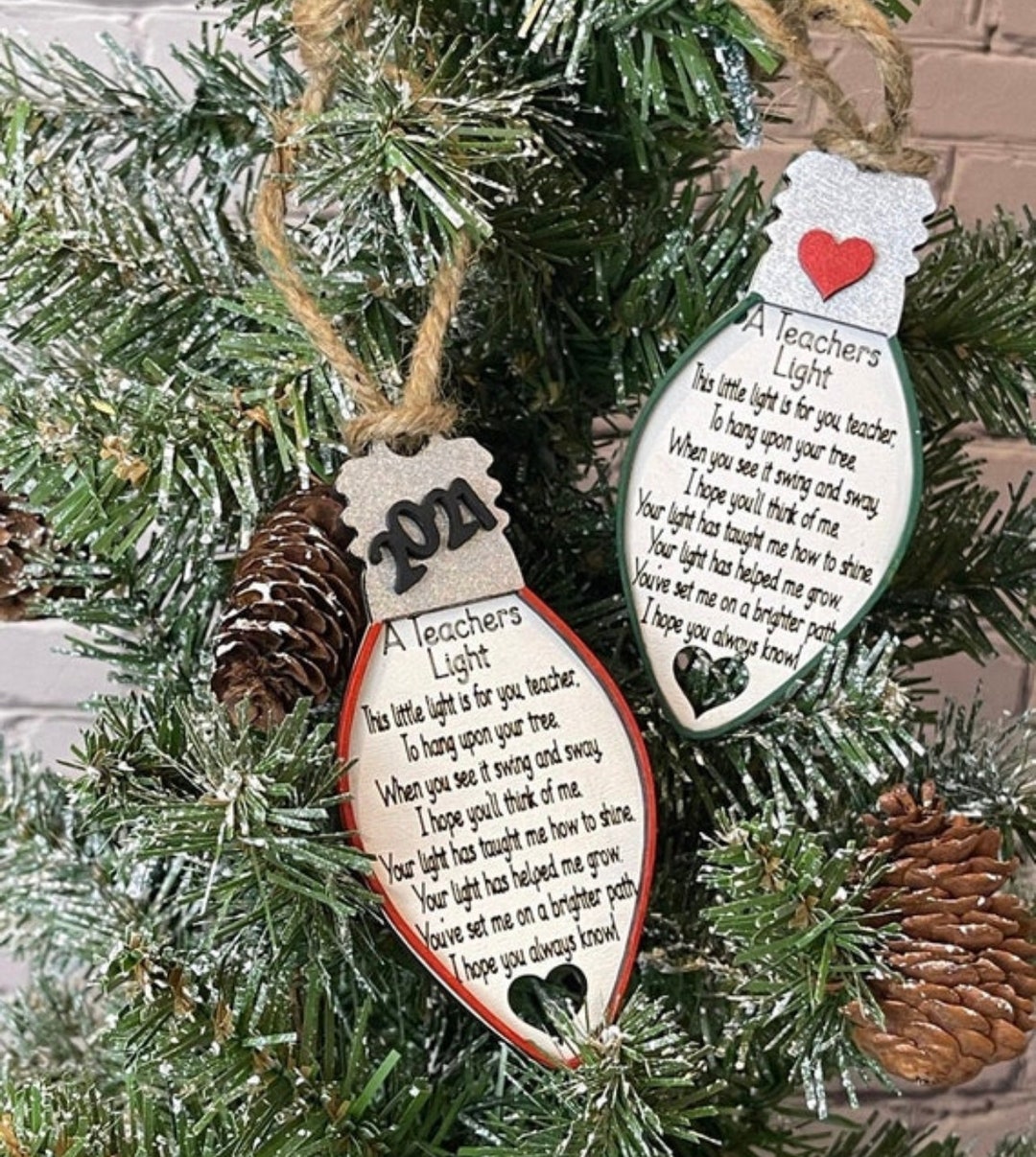 2024 Teacher Christmas Ornament hand Painted Finished Christmas Gift ...