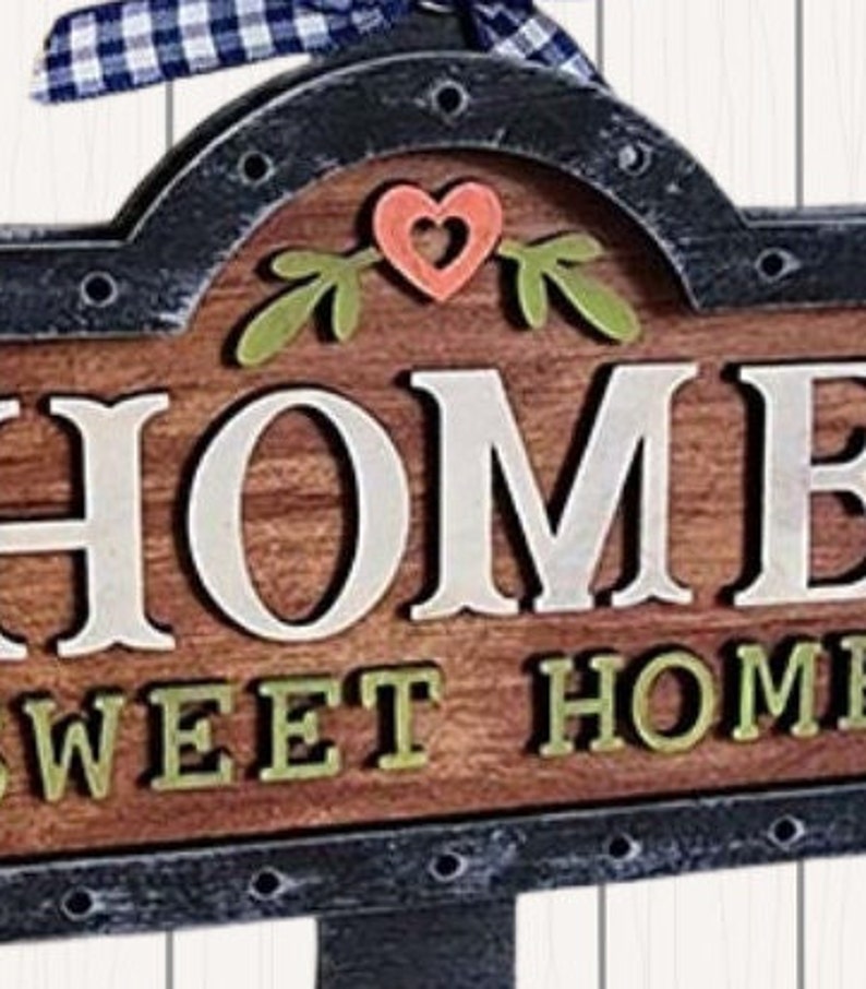 Home Sweet Home Drop in Sign for Our Post Stand Hand Painted and ...
