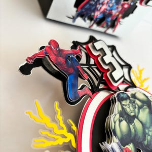 Avengers Inspired Light up Cake Topper, Comic Books Cake Topper, Super ...