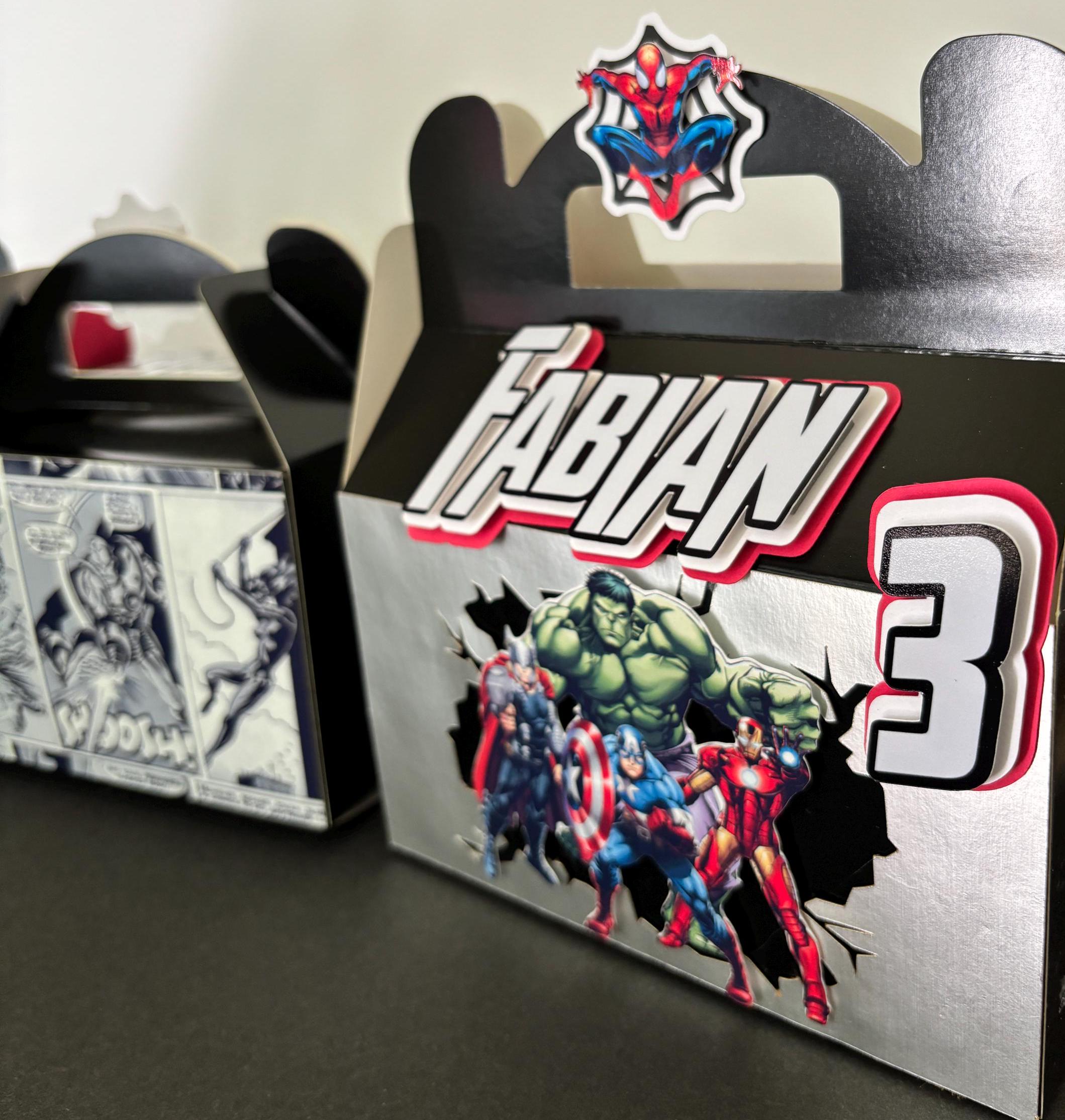 Avengers Gable Box, Marvel Gable Box, Super Hero Party Box, Comic Book ...