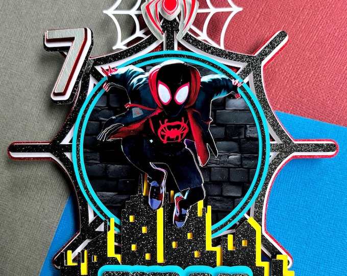Miles Morales Light up Cake Topper, Comic Books Cake Topper, Super ...