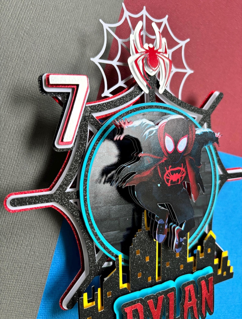 Miles Morales Light up Cake Topper, Comic Books Cake Topper, Super ...