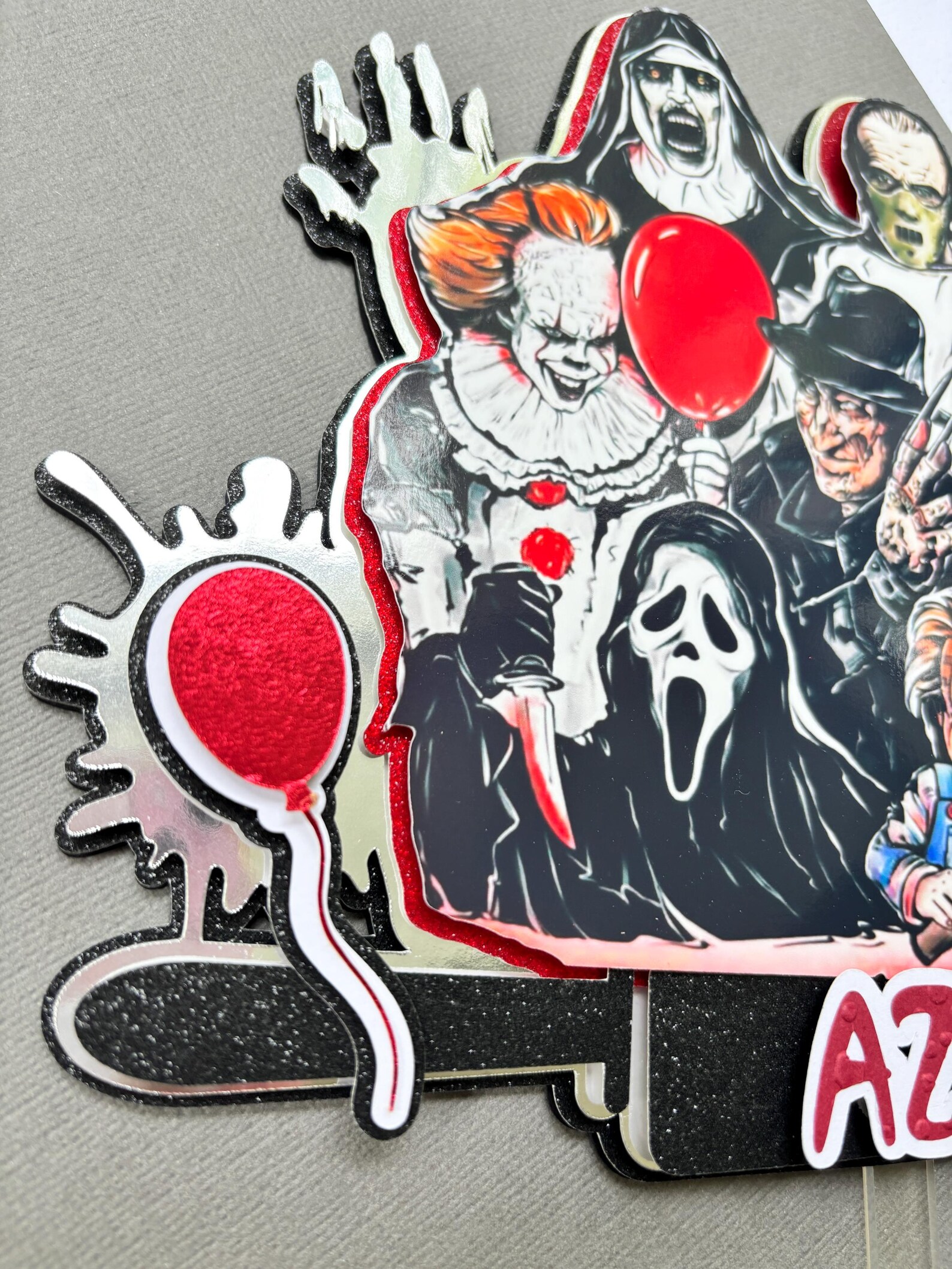 Classic Horror Cake Topper, Halloween Cake Topper, Scream, Chucky ...