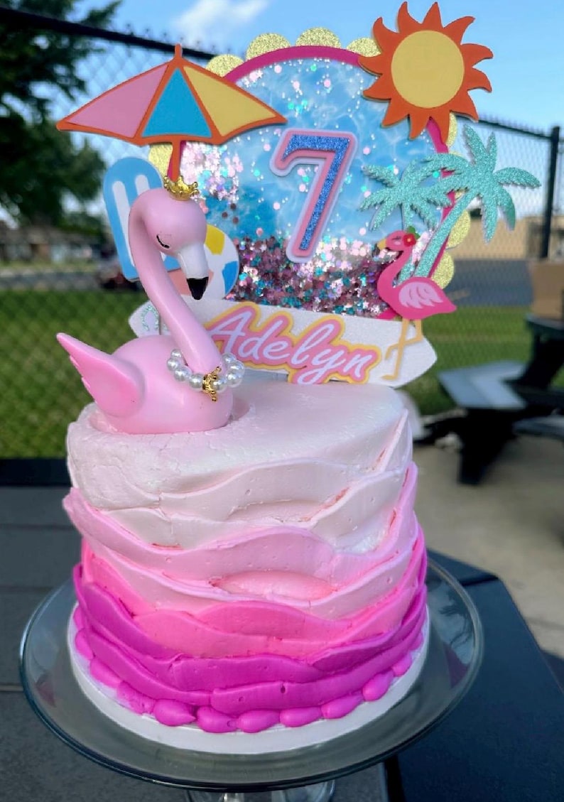 Pool Party Cake Topper, Summer Vibes Party Decor, Beach Party Decor - Etsy