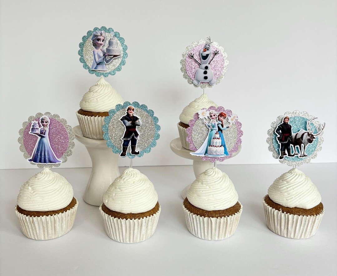 Frozen Cupcake Toppers, Elsa Cupcake Toppers, Anna Cupcake Toppers ...