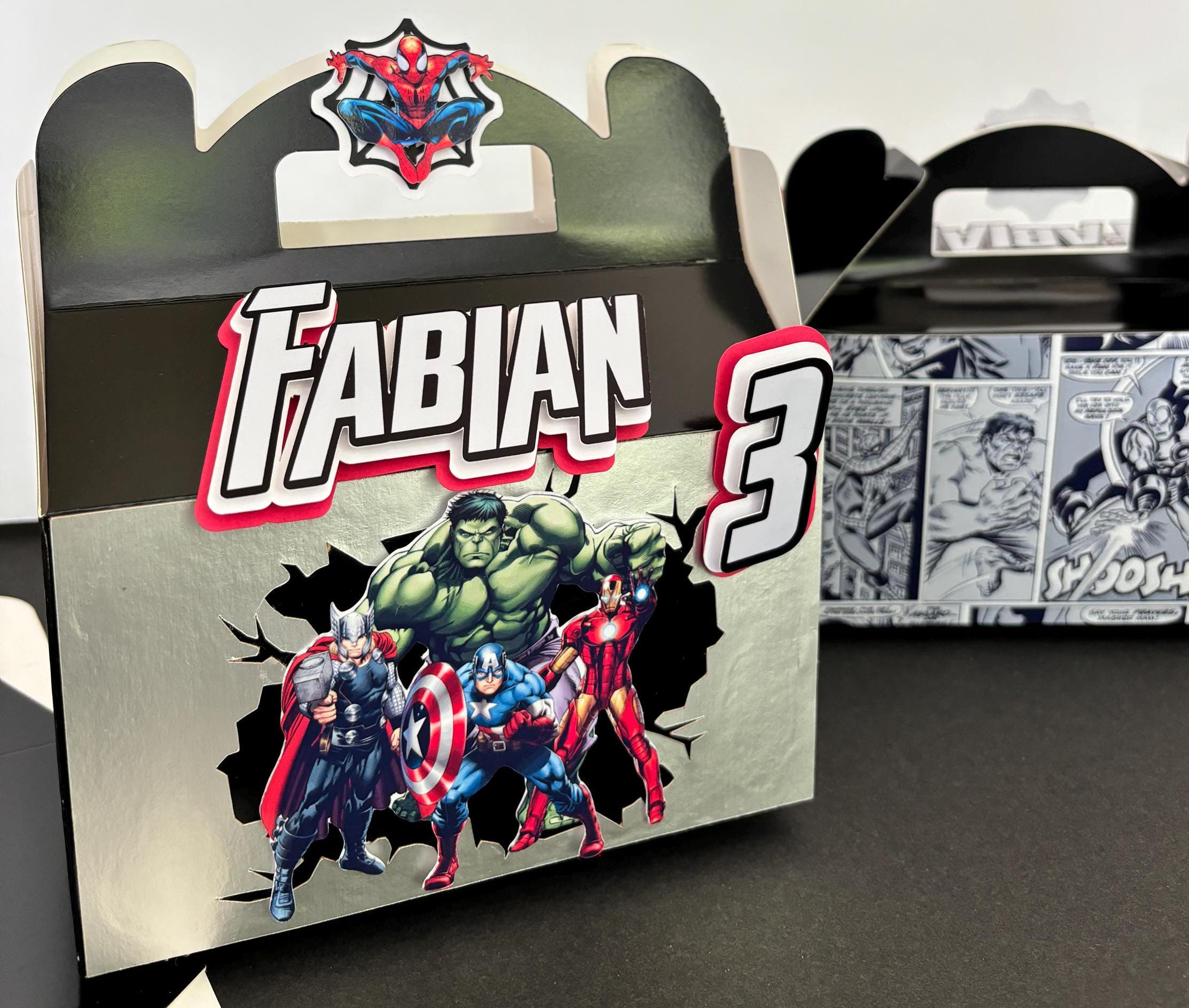 Avengers Gable Box, Marvel Gable Box, Super Hero Party Box, Comic Book ...