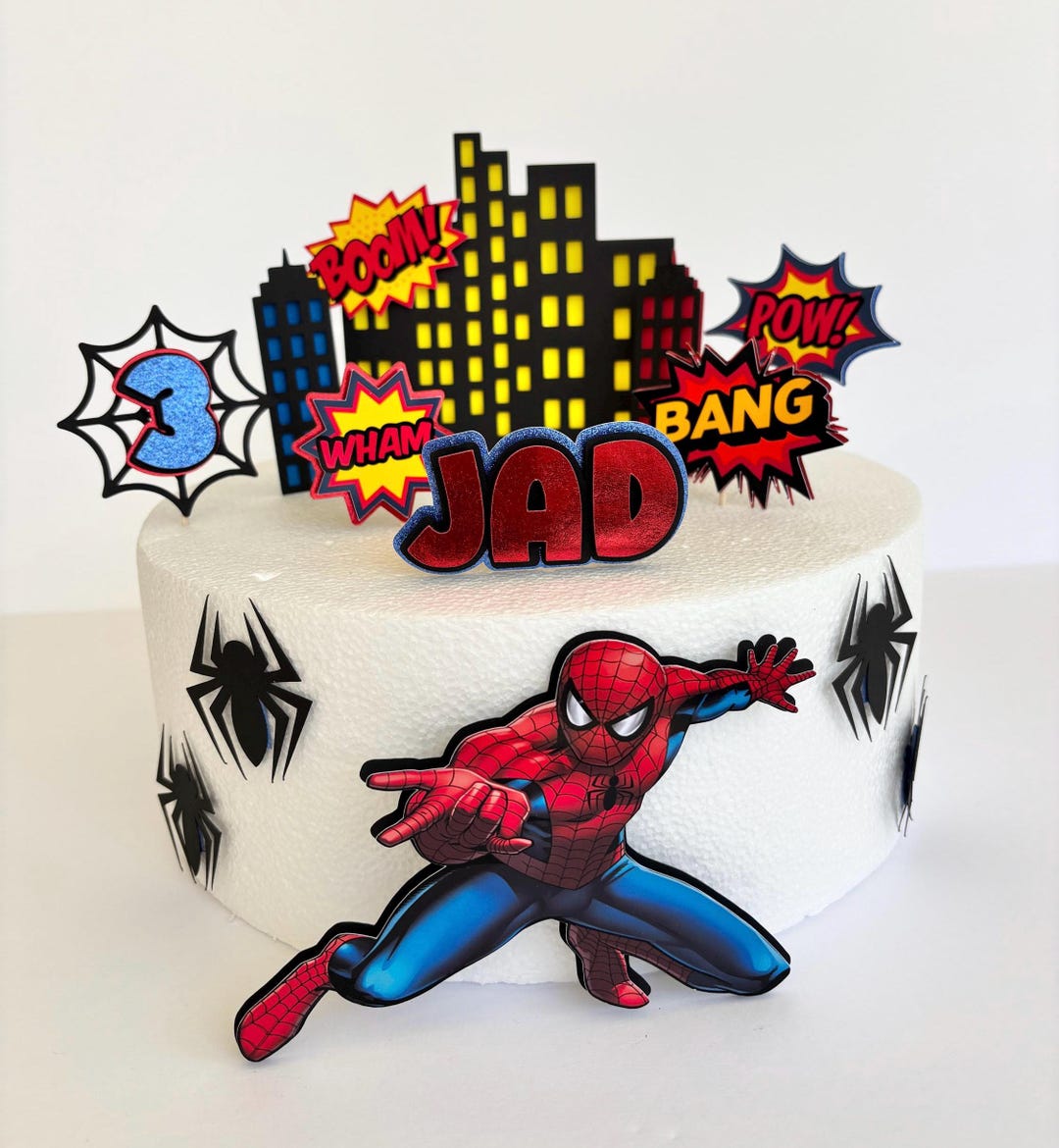 Spider Man Inspired Cake Topper, Comic Books Cake Topper, Super Heroes ...