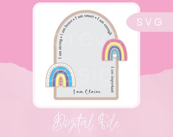 Rainbow Affirmation Mirror SVG File: Kids Room Decor (digital Download ...