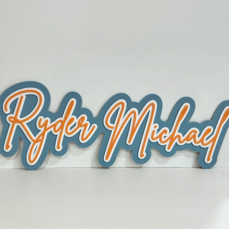 Triple Layered Acrylic Name Sign | Name Plaque | Acrylic Name for Wall ...