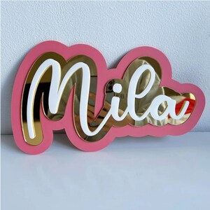 Triple Layered Acrylic Name Sign | Name Plaque | Acrylic Name for Wall ...