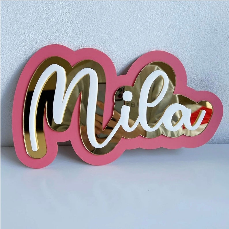Triple Layered Acrylic Name Sign | Name Plaque | Acrylic Name for Wall ...