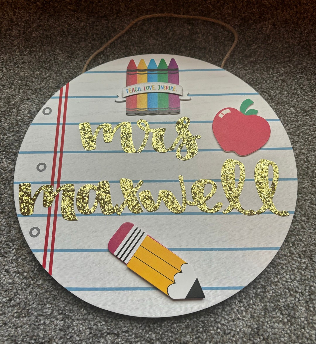 Personalized Teacher Classroom Door Hanger - Etsy