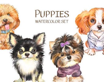 Puppy,dog,dog Watercolor ,dog Clipart, Print Wall Art ,cute Animal ...