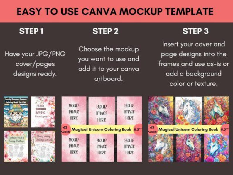 Canva Coloring Book Pages Mockup - Etsy