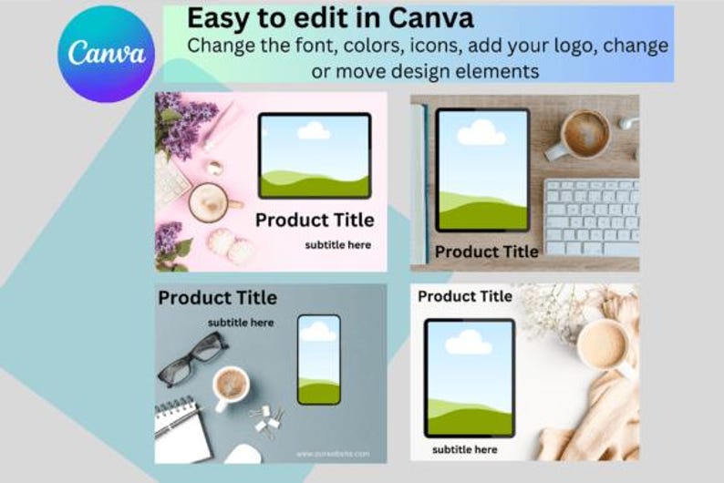 34 Digital Product Mockups for Canva Design - Etsy