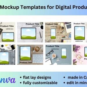 34 Digital Product Mockups for Canva Design - Etsy