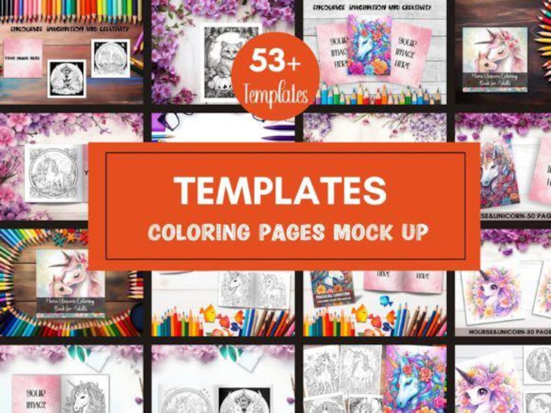 Canva Coloring Book Pages Mockup - Etsy