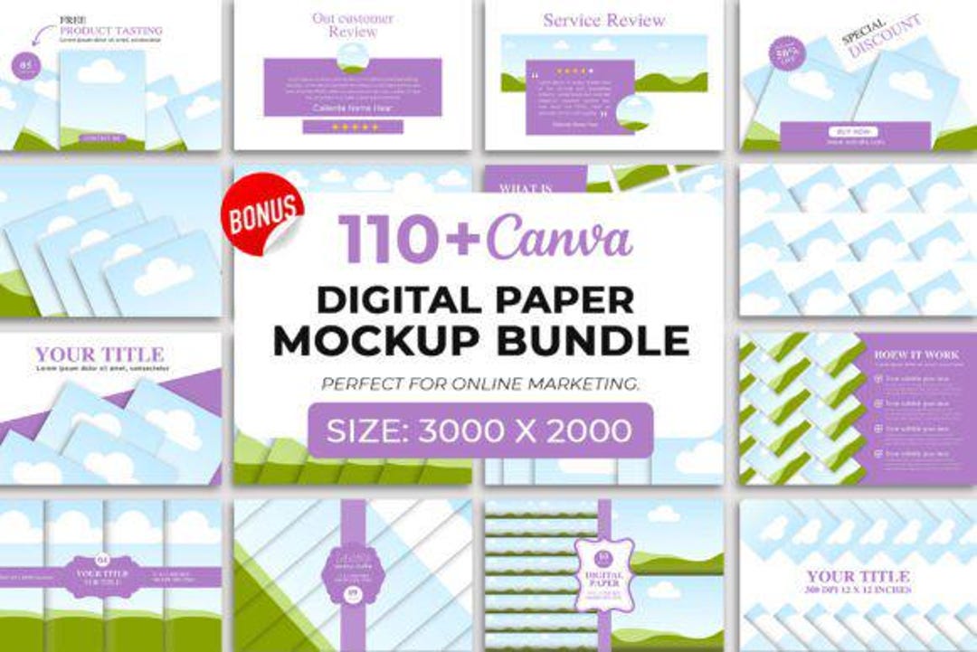 Etsy Digital Paper Template for Canva Mockups - Etsy