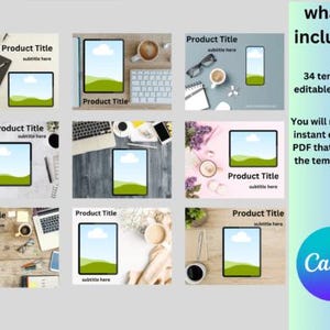 34 Digital Product Mockups for Canva Design - Etsy