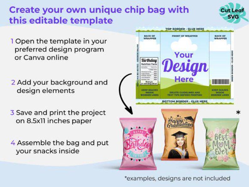Blank Chip Bag Template | Editable in Canva - Etsy