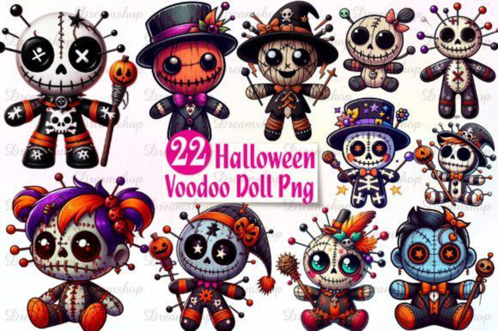 Halloween Gothic Voodoo Doll Graphics - Etsy