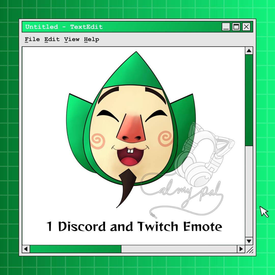 Tingle-inspired Fairy Map Guy Emote | Cute Green Fairy Emote for Twitch ...