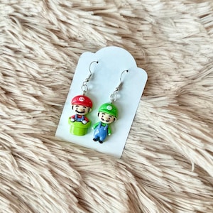 Chibi Mario Video Game Earings - Sterling Silver Plated Hypoallergenic ...
